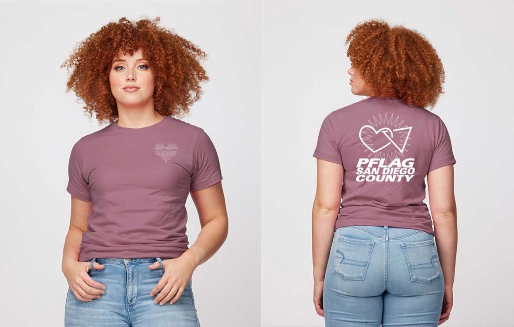PFLAG-Tshirts-Model | PFLAG San Diego County | 619-333-6154